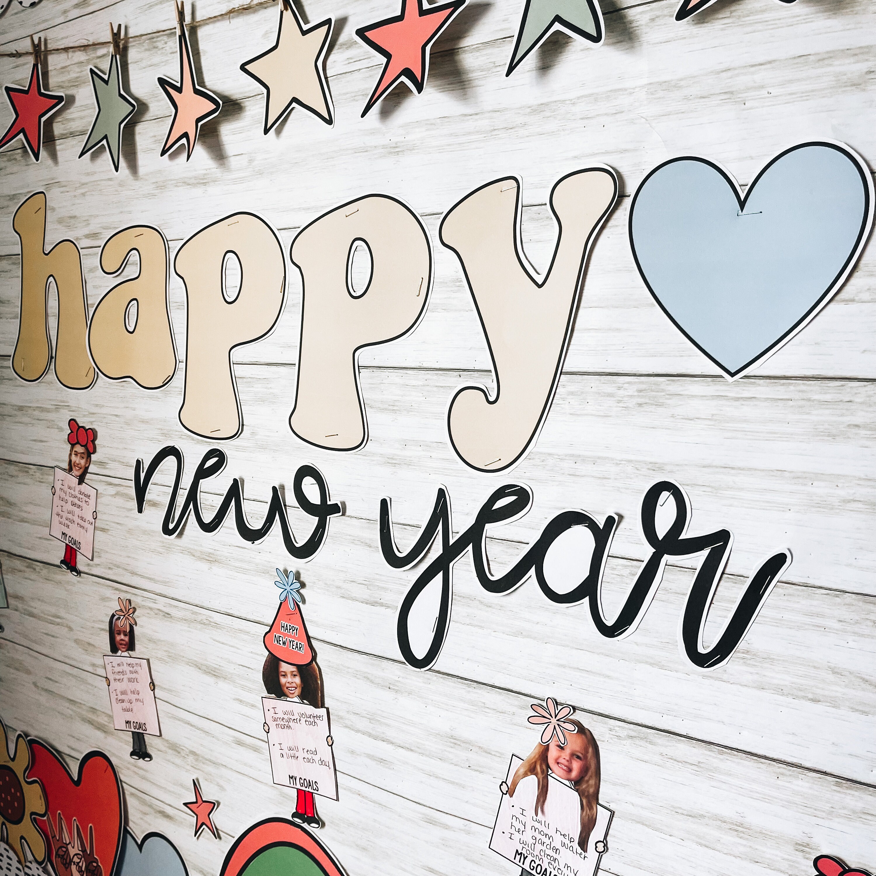 New Years Bulletin Board | Bulletin Board With Students' Photos | New ...