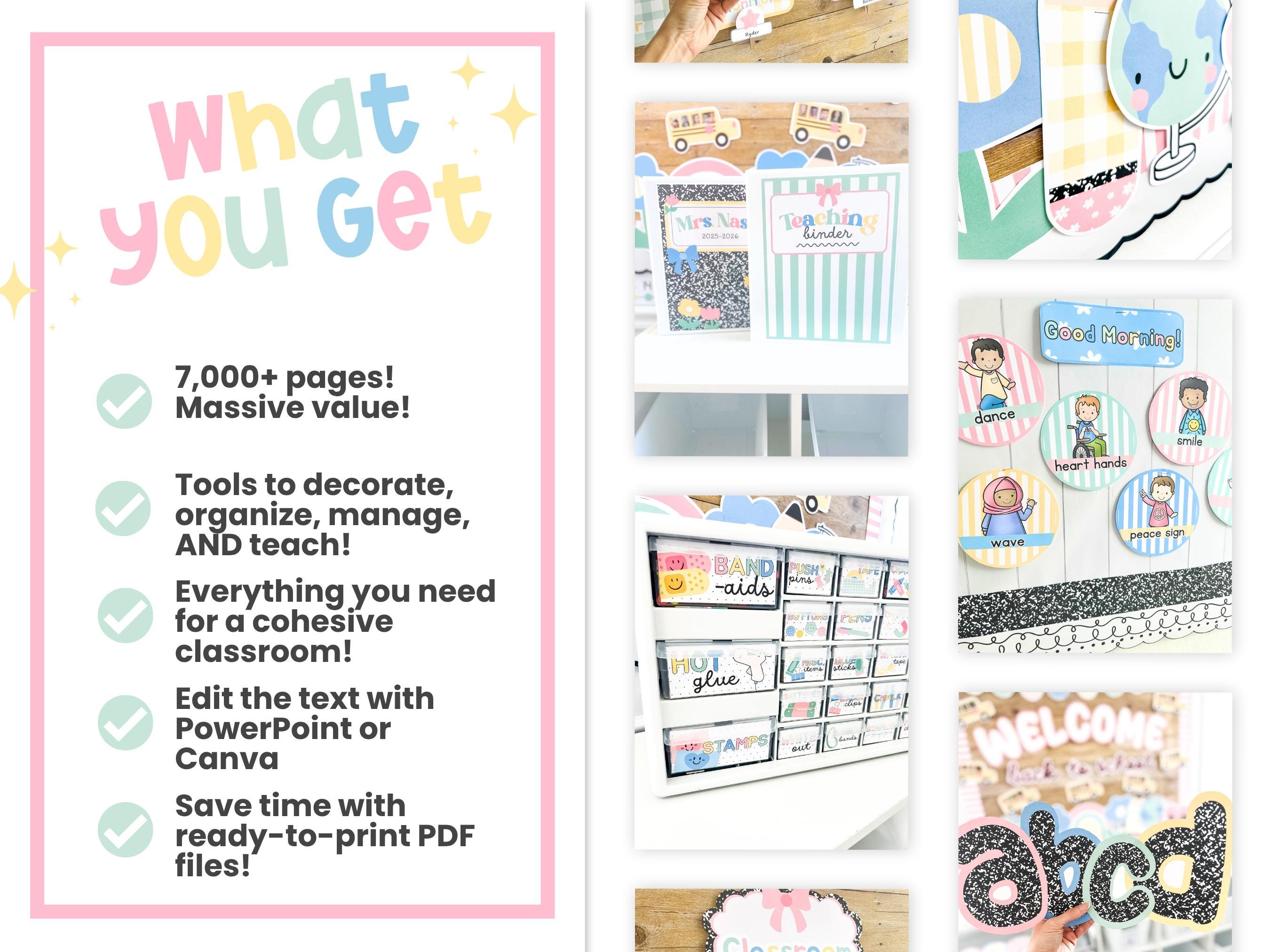 Pastel Classroom Decor Bundle | Classroom Decor Theme | Classroom Decor ...