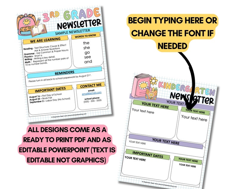 Back to School Newsletters | Editable Newsletter Templates | Classroom ...