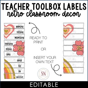 Retro Classroom Decor | 10-drawer Cart Labels - Etsy