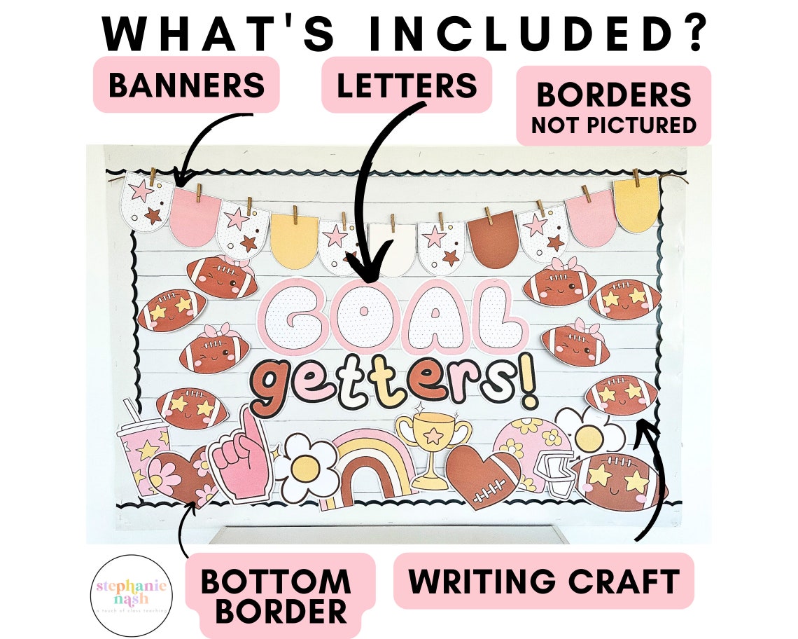 Football Bulletin Board | Goal Setting Bulletin Board Ideas | Sports ...