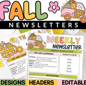 Fall Newsletters | September Newsletter | Class Newsletter Template ...