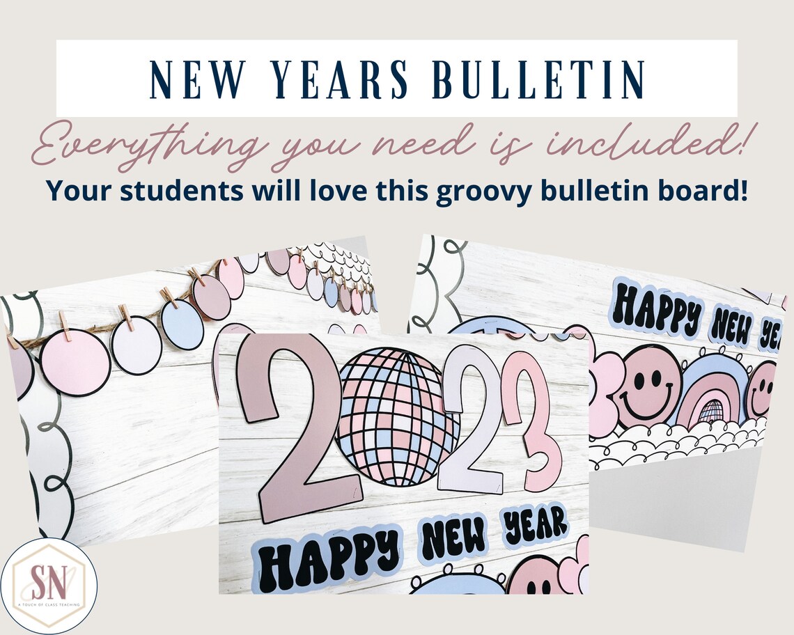 New Years Bulletin Board Kit in Muted Colors January - Etsy