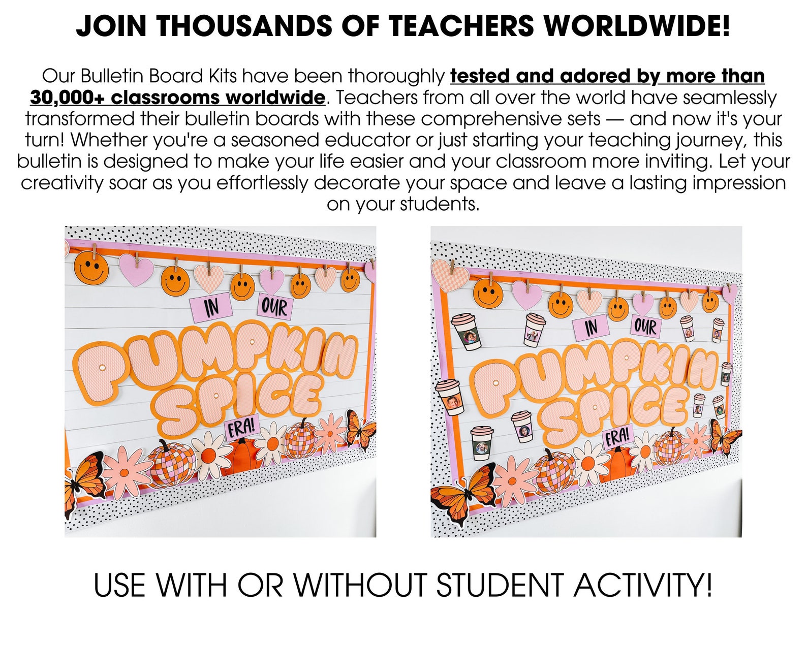 Fall Bulletin Board | Pumpkin Spice Bulletin Era Bulletin Board With ...