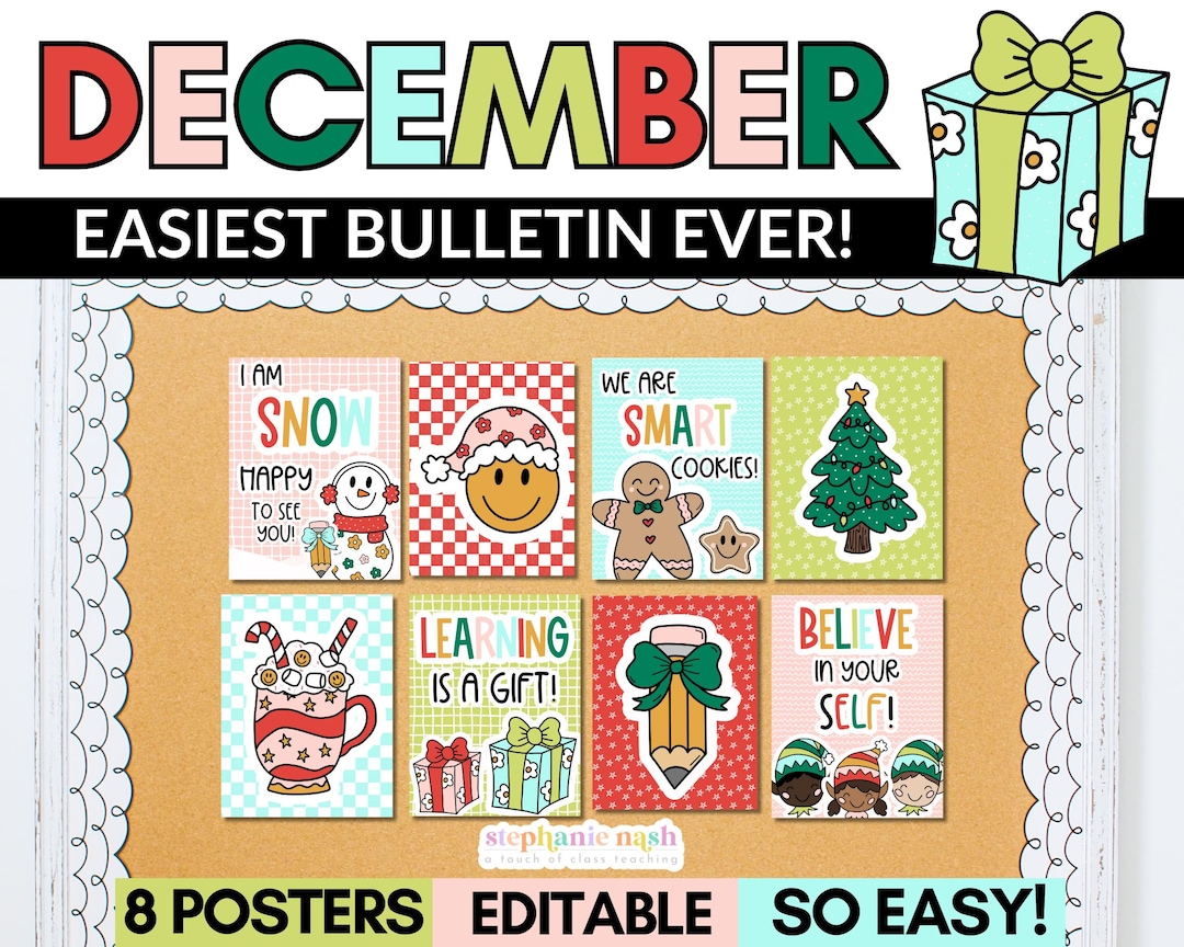 Christmas Bulletin Board | Editable | Classroom Posters | Holiday ...
