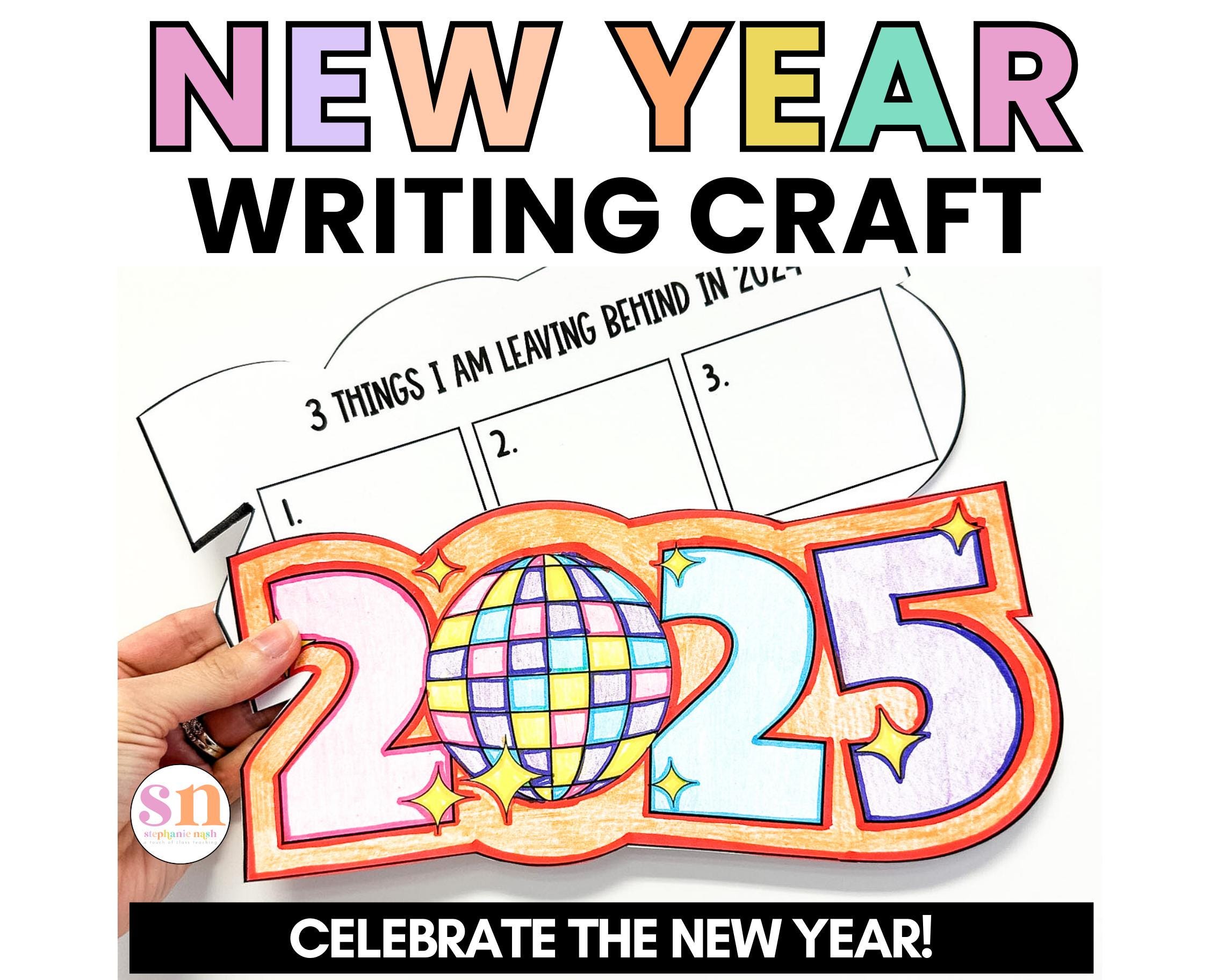 2025 New Years Craft + New Year Writing Activity | New Years Resolution ...
