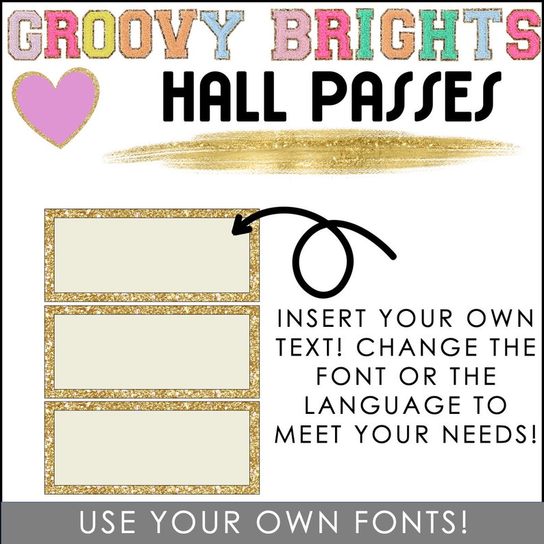 Groovy Classroom Decor | Hall Passes - Etsy