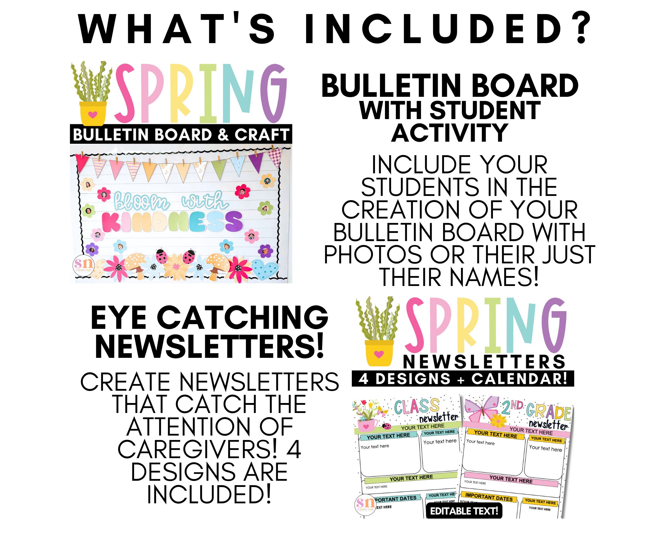 Spring Classroom Decor | Spring Bulletin Letters | Spring Door Decor ...