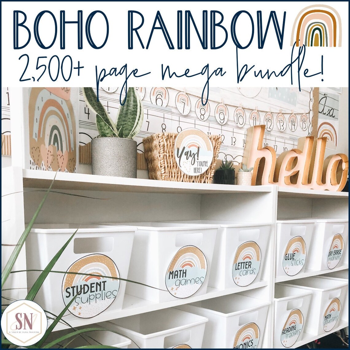 Boho Rainbow Classroom Decor Neutral Rainbow Decor Bundle - Etsy