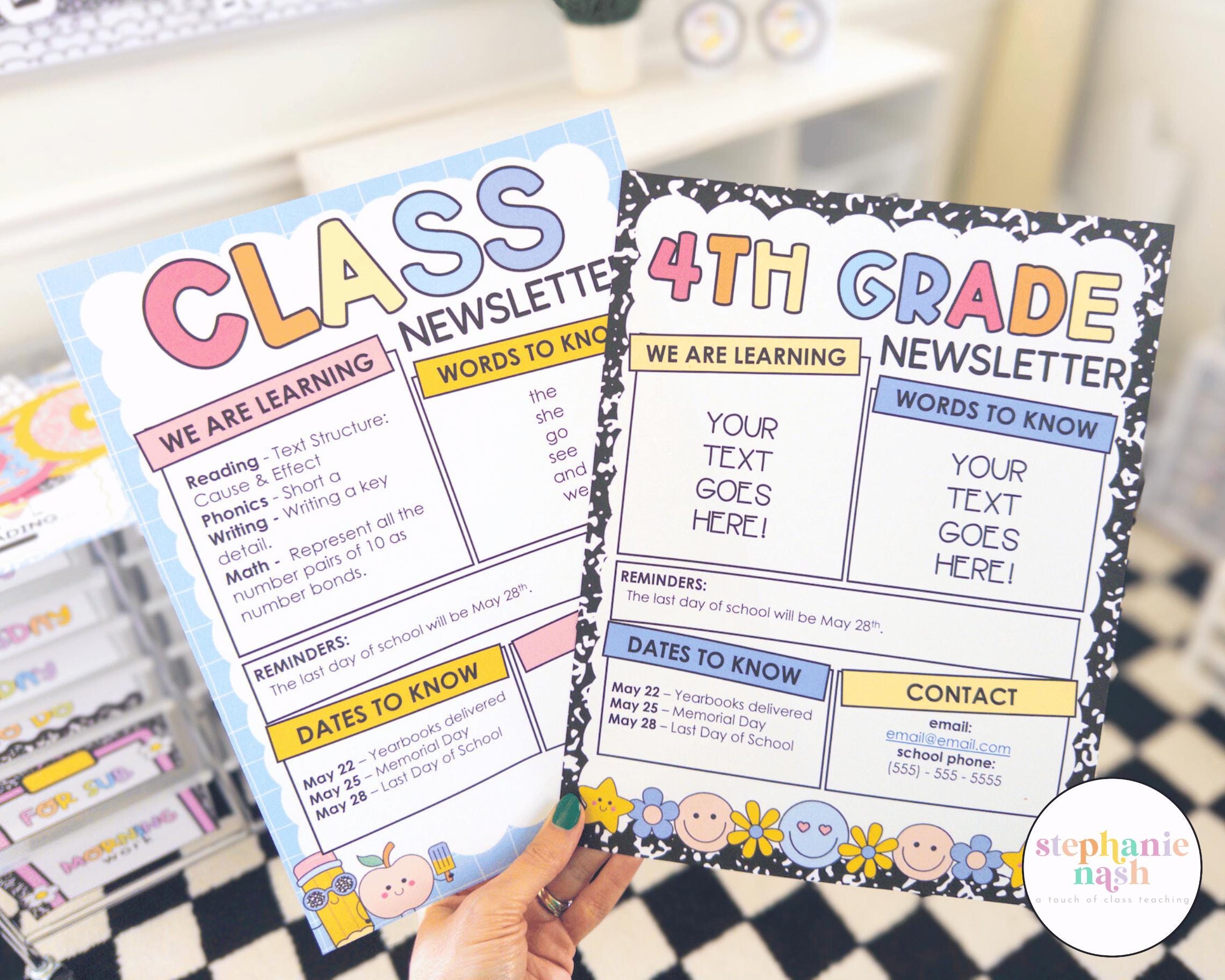 Editable Classroom Newsletter Templates | Summer Themed (digital ...