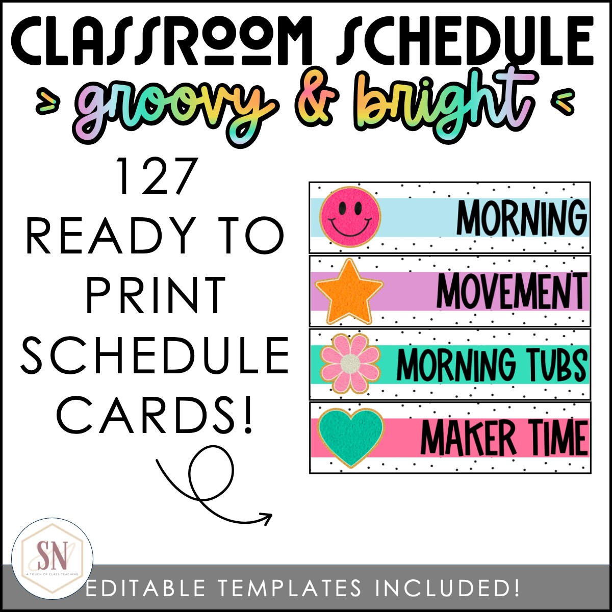 Groovy Classroom Decor Schedule Cards - Etsy