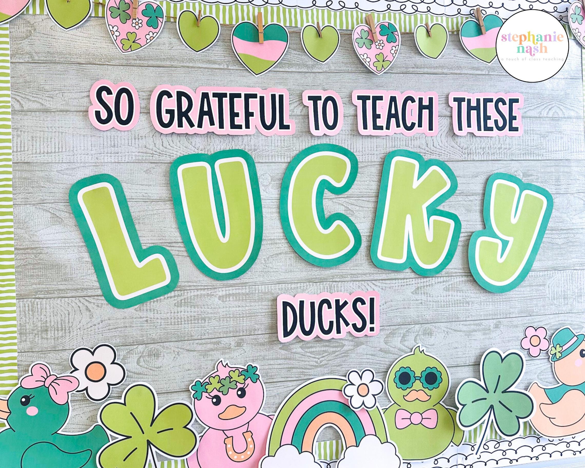 St. Patrick's Day Bulletin Board | Lucky Duck Classroom Decor for March ...