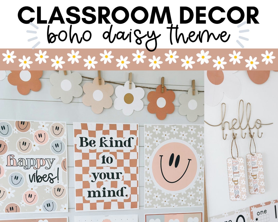 Boho Classroom Decor Bundle | Daisy Classroom Theme | Pastel Classroom ...