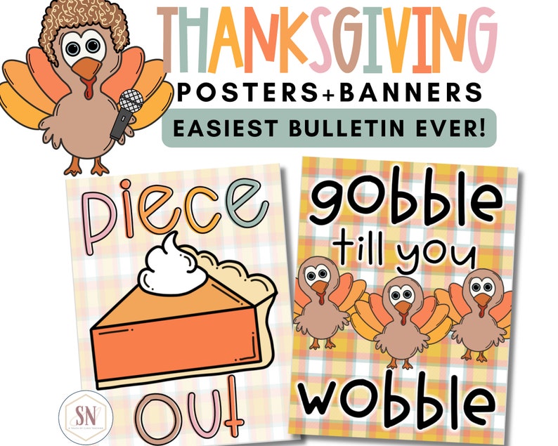 Thanksgiving Bulletin Board Posters | Editable | Classroom Posters - Etsy