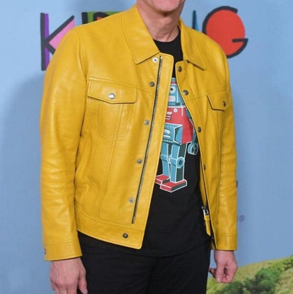 Yellow Leather Jacket Men