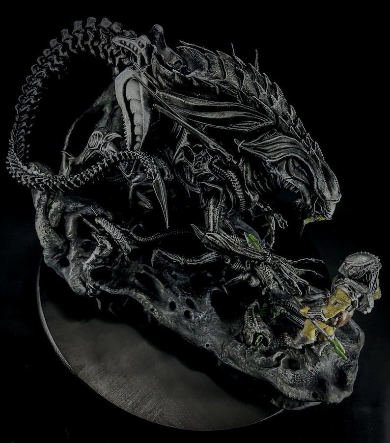 Alien Vs Predator Diorama: Sci-fi Battle Scene (30cm X 55cm) - Etsy