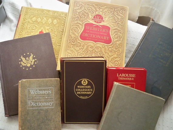 Antique Dictionary Vintage Dictionary Set Books & Magazines By