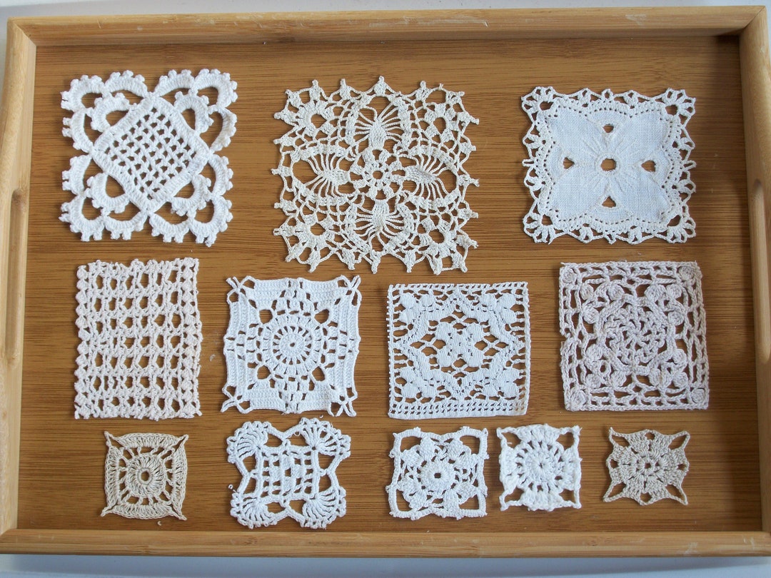 Vintage Mini Lace Doilies, Vintage Square Mini Doilies - Etsy