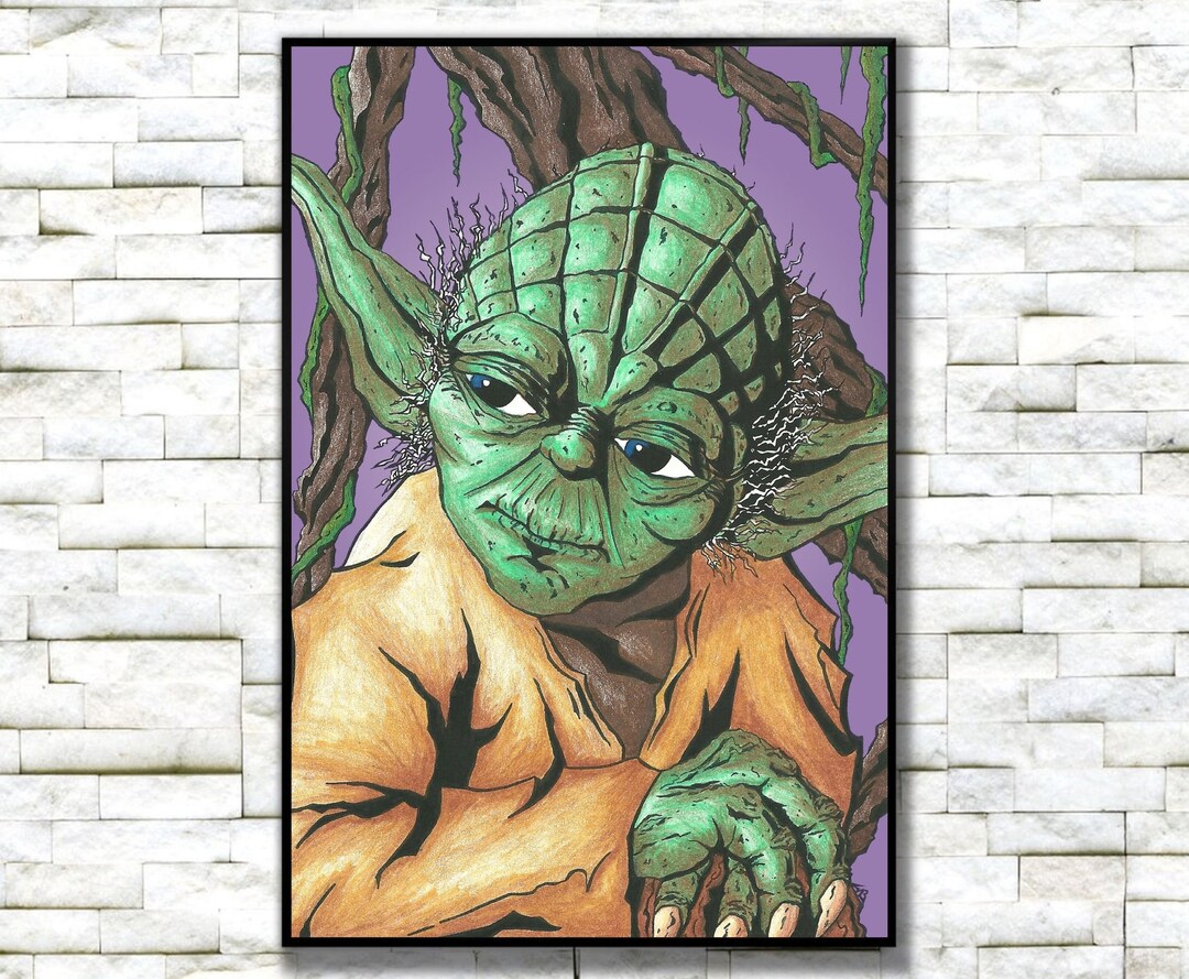 Yoda - Star Wars Art Print - Colored Pencil Drawing & Digital Color - 7 ...