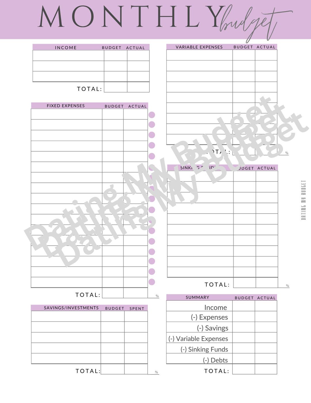 Purple Budget Bundle - Etsy