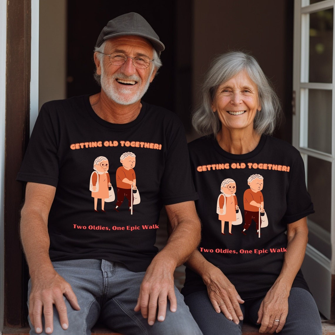 Old Couple Shirts Grandparents T Shirts Old Men Romantic Senior Citizen ...