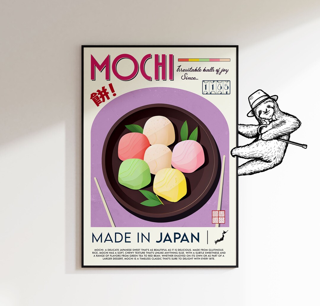 Mochi Poster Food Print Modern Kitchen Decor Japanese Food - Etsy