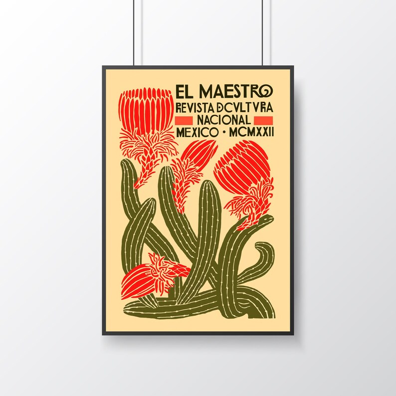 El Maestro Mexico Poster Vintage Travel Print Bedroom - Etsy UK