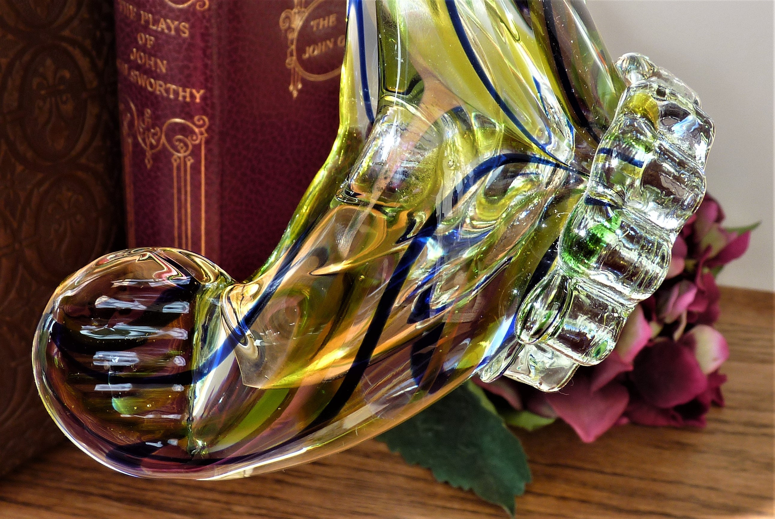 Art Glass Cockerel Bird Art Glass Hand Made Tri Colourglass Cased Glass ...
