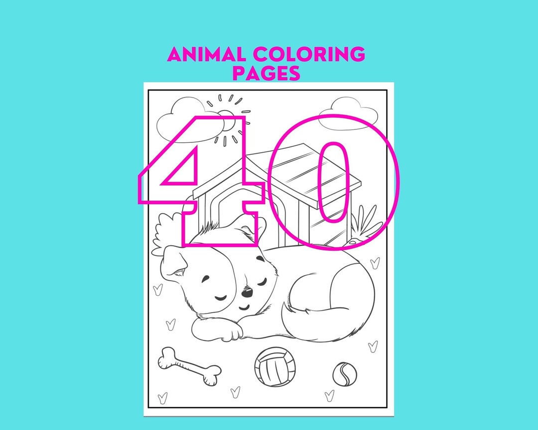 Animal Coloring Pages for Kids (40 Pages) - Etsy
