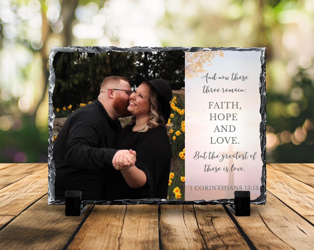 Personalized Photo Slate, Wedding Present, Custom Picture on Natural ...