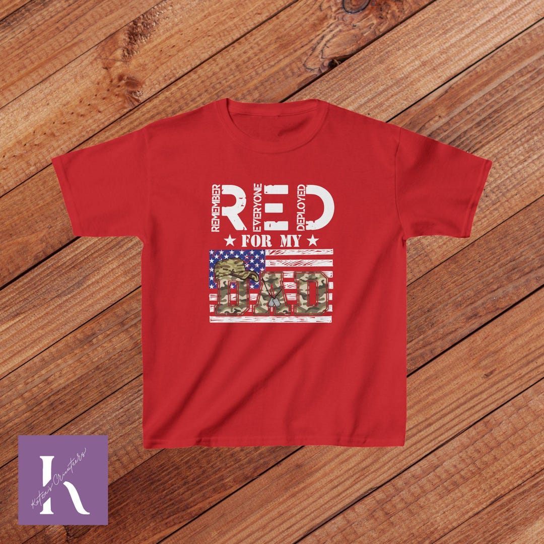 Red on Fridays Military Dad T-shirt, I Wear Red on Fridays for My Dad ...