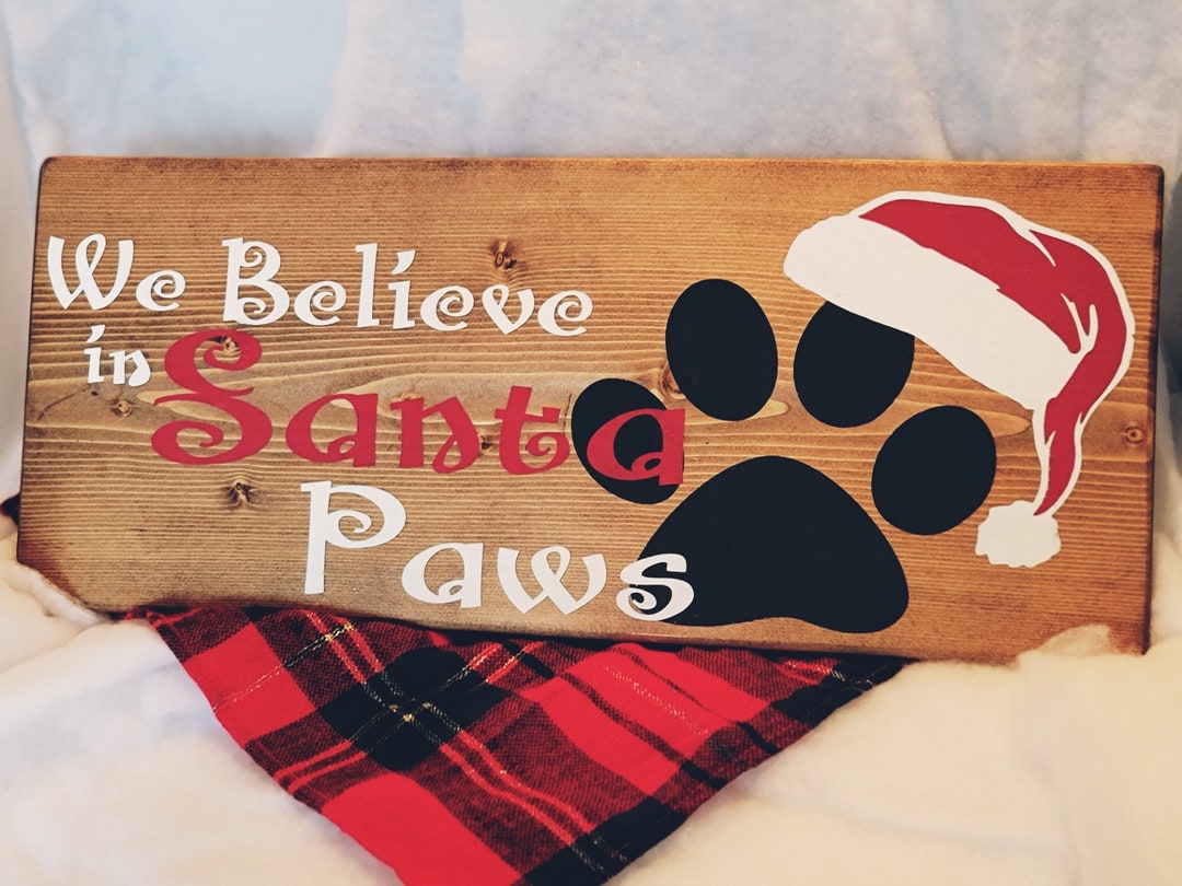 Wooden Santa Paws Sign - Etsy