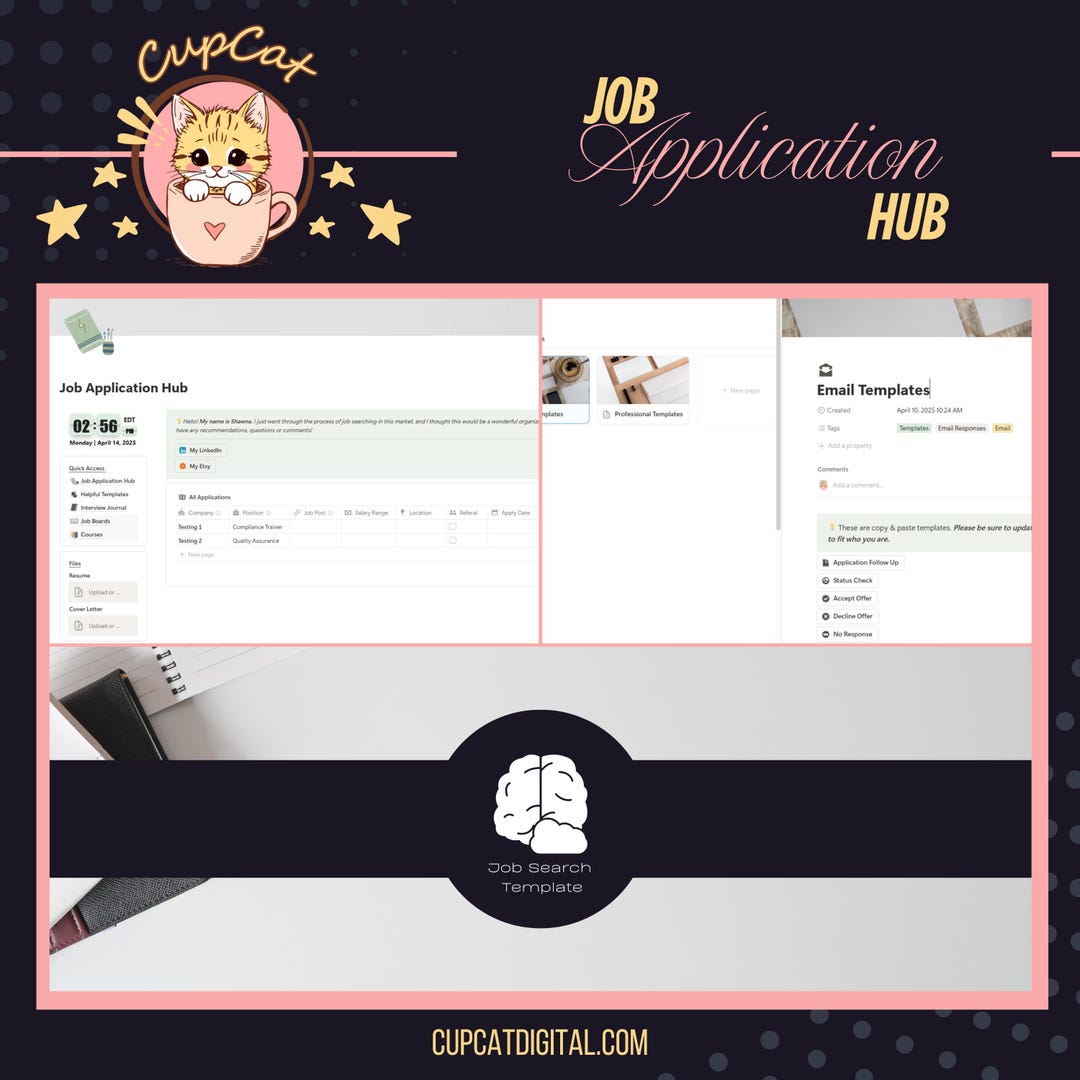 Notion Job Application Hub | Template | Dashboard | Planner | Tracker ...