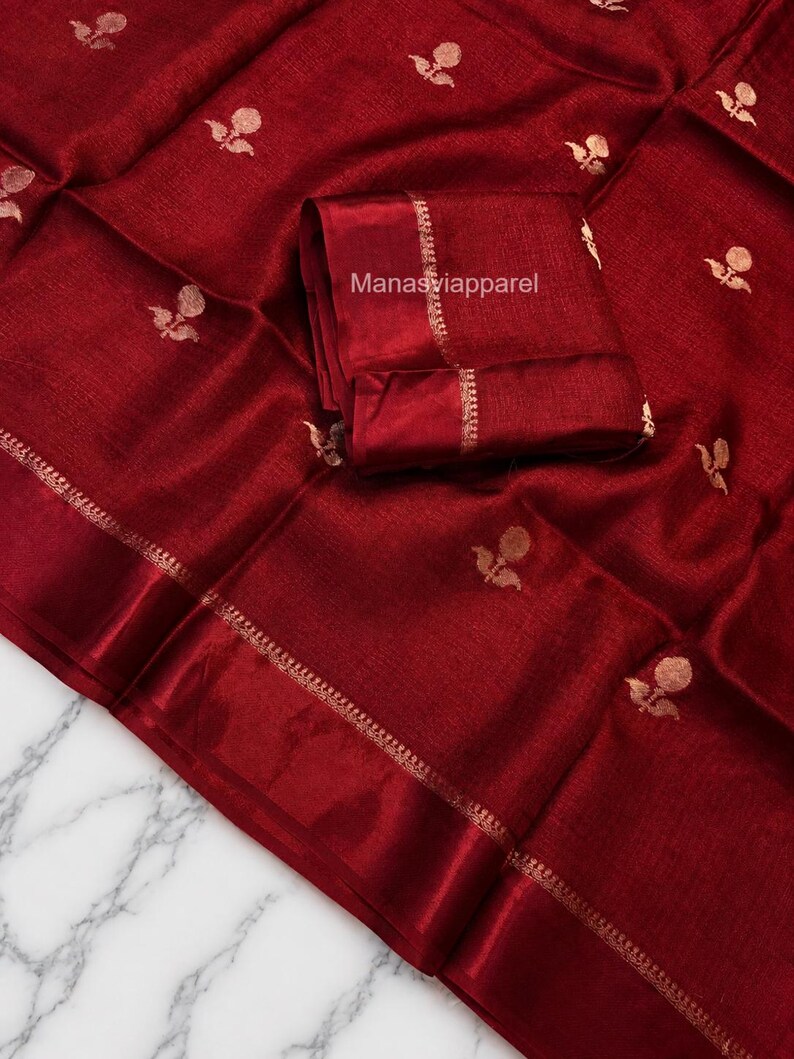 Viscose Khadi Silk Saree With Dual Satin Border Both Side and Jacquard ...