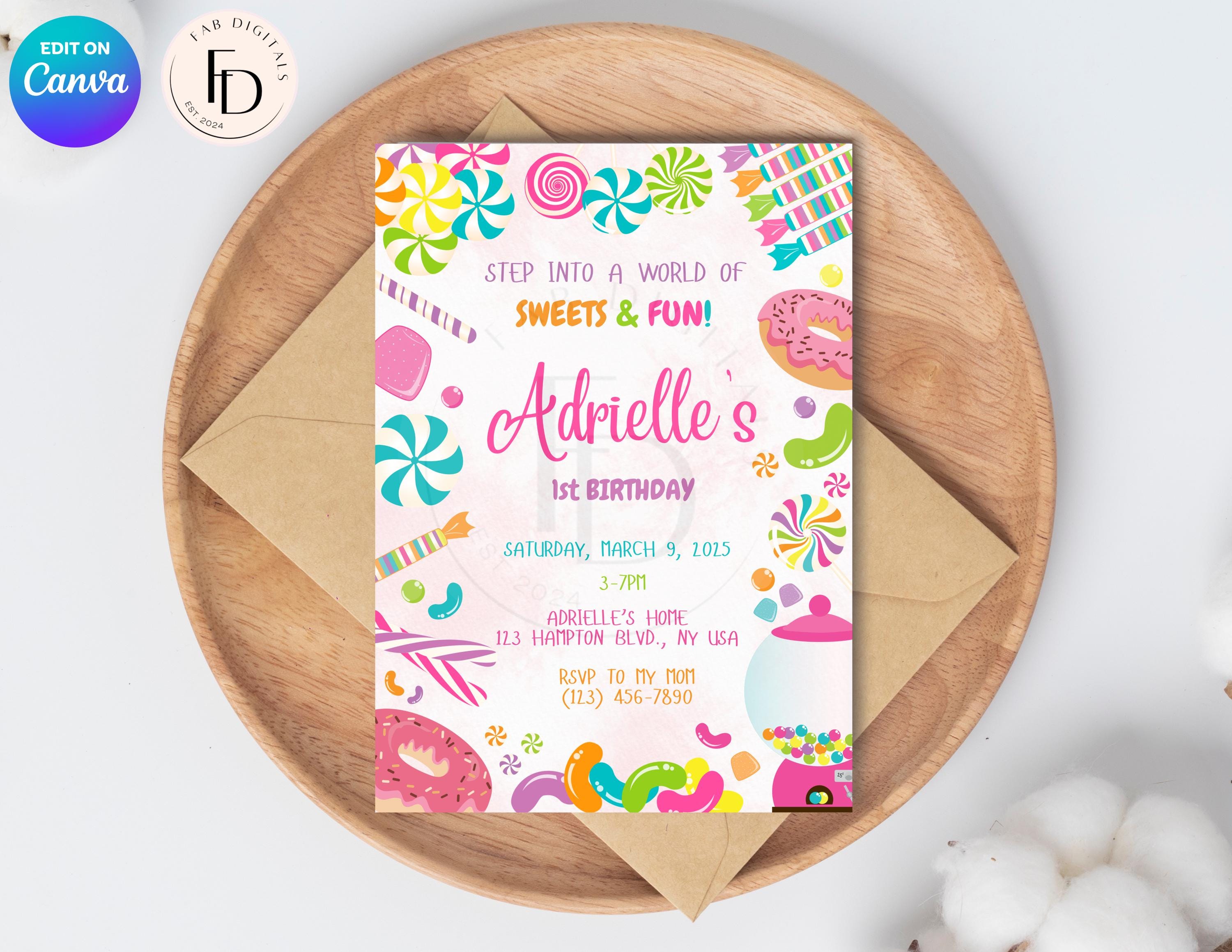 Editable Candyland Birthday Invitation, Candyland Party, Candyland ...