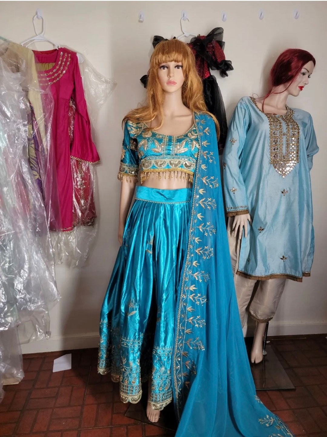 Indian Fancy Dress Bollywood Style 3 Piece, Full Embrpidered. - Etsy