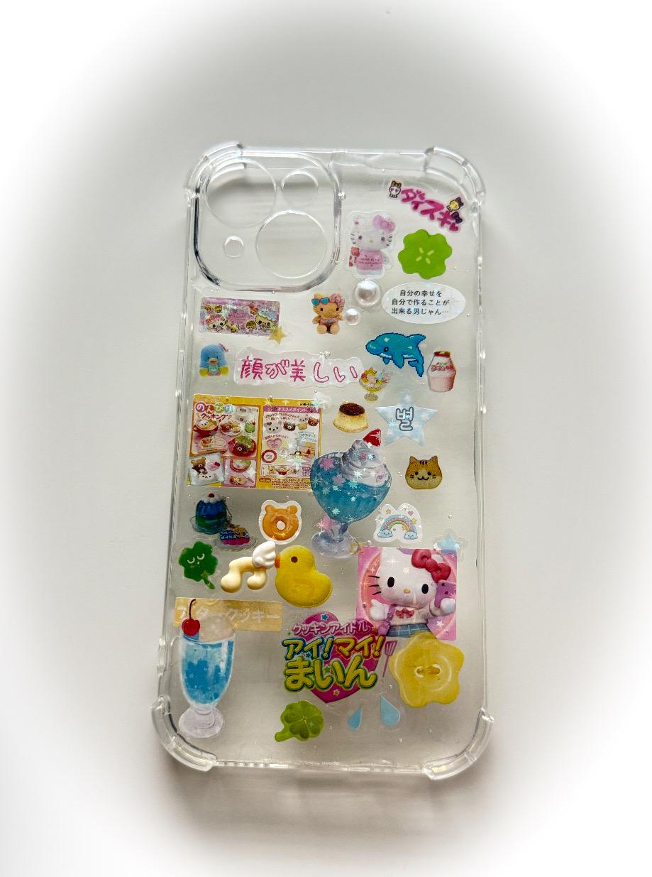 Heisei Retro / Juminocore Themed Stickered Deco Phone Cases (IP 13,14 ...