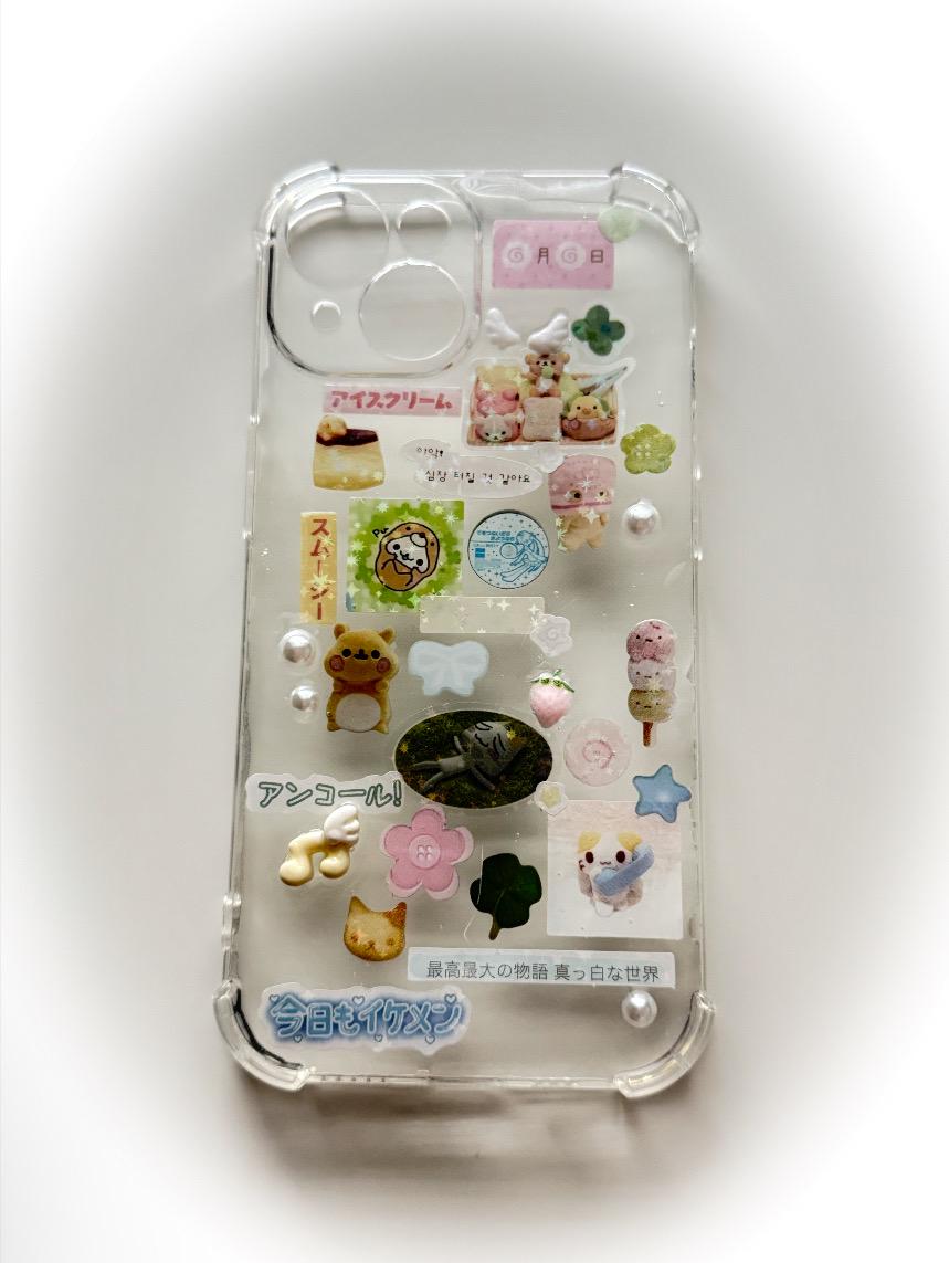 Heisei Retro / Juminocore Themed Stickered Deco Phone Cases (IP 13,14 ...
