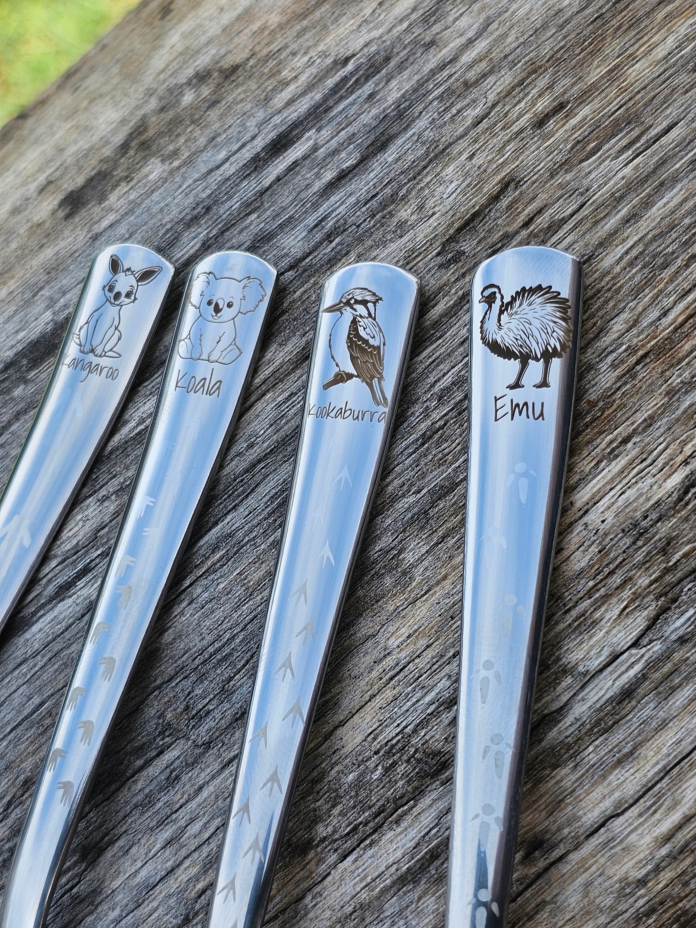 Australian Themed Teaspoons, Giftware Set, Teaspoons, Engraved ...