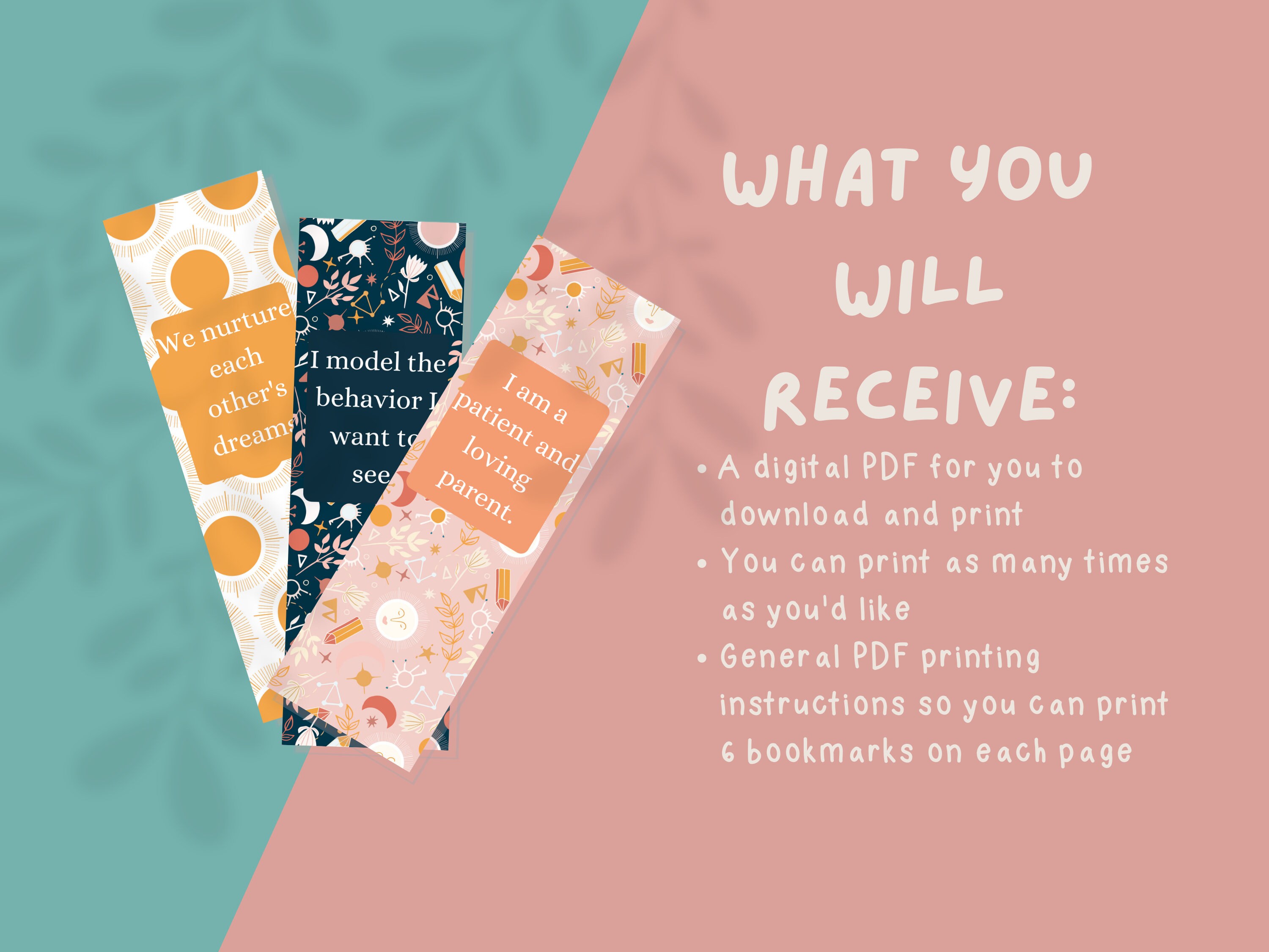 Printable Positive Parenting Bookmarks, Law of Attraction-based ...