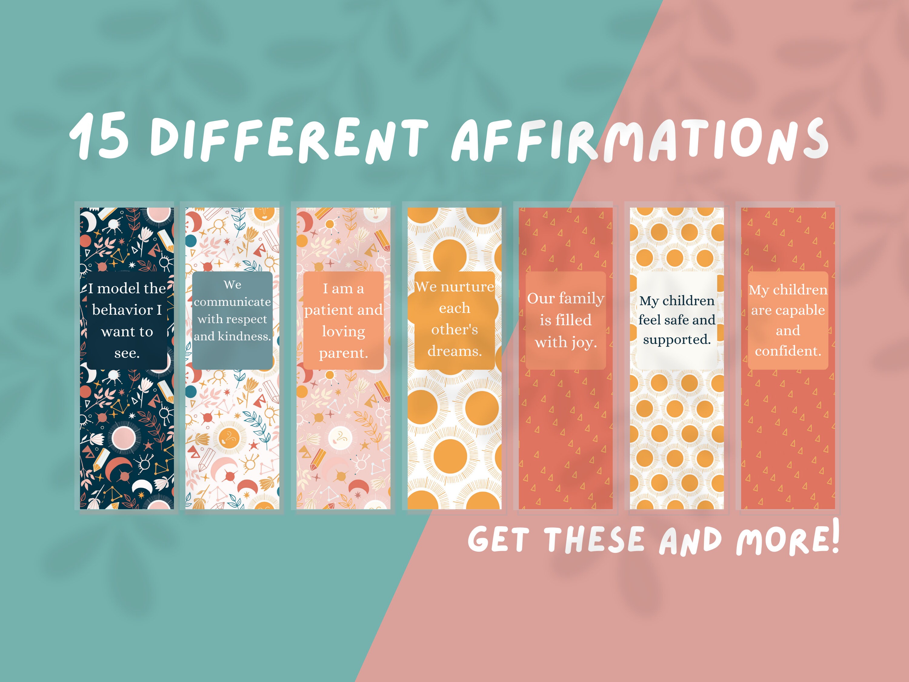 Printable Positive Parenting Bookmarks, Law of Attraction-based ...