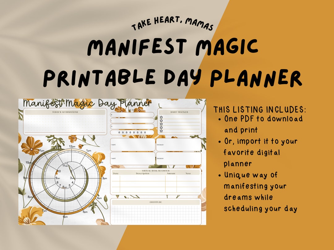 Manifest Magic Day Planner | Manifestation Planner | Daily Schedule - Etsy