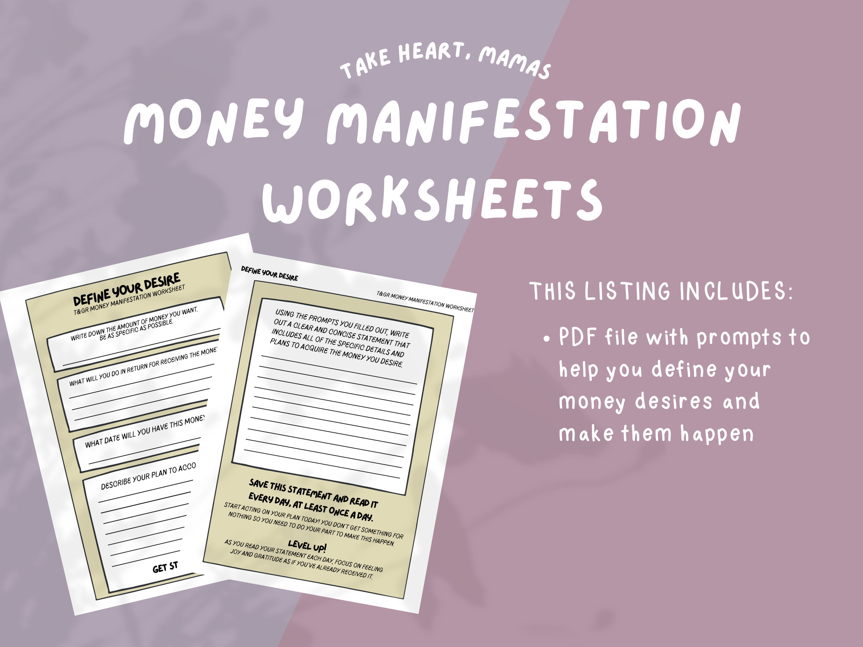 Money Manifestation Worksheets T&gr-style Manifest Your Money Desires ...