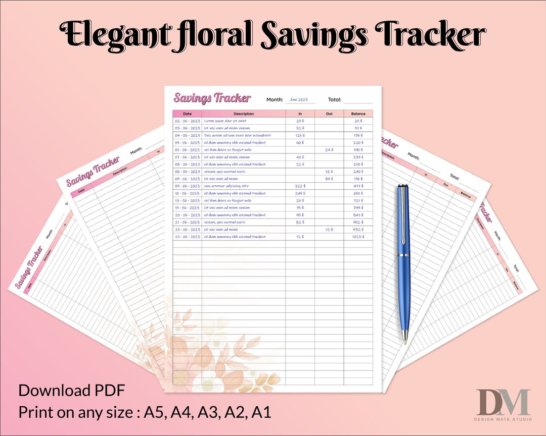 Savings Tracker Printable PDF Savings Challenge Money Saving - Etsy