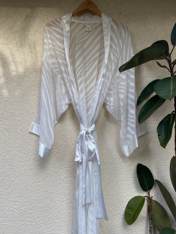 Natori Luxury Designer Sheer Robe, Bridal robe, White… - Gem
