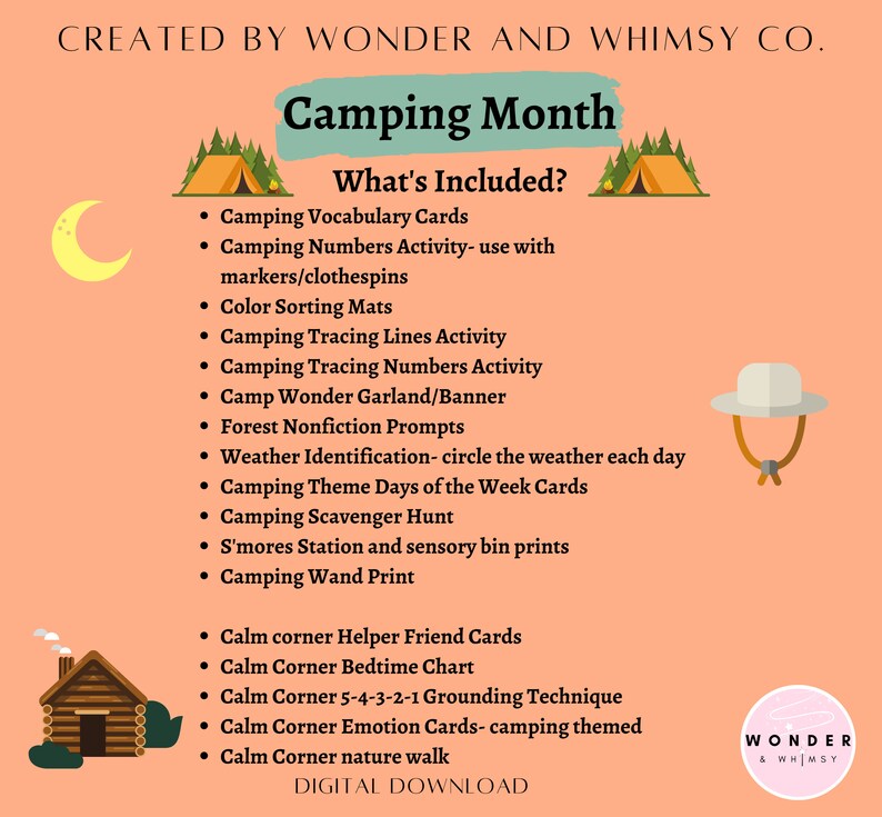 Camping Themed Learning Resources for Kids - Etsy
