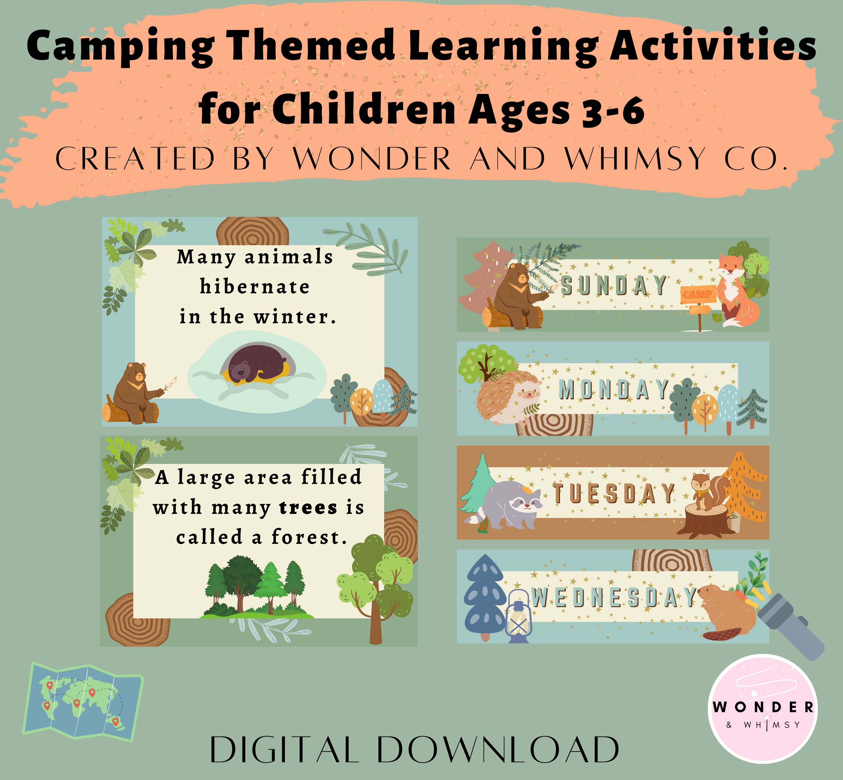 Camping Themed Learning Resources for Kids - Etsy