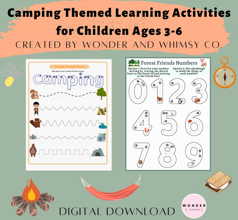 Camping Themed Learning Resources for Kids - Etsy