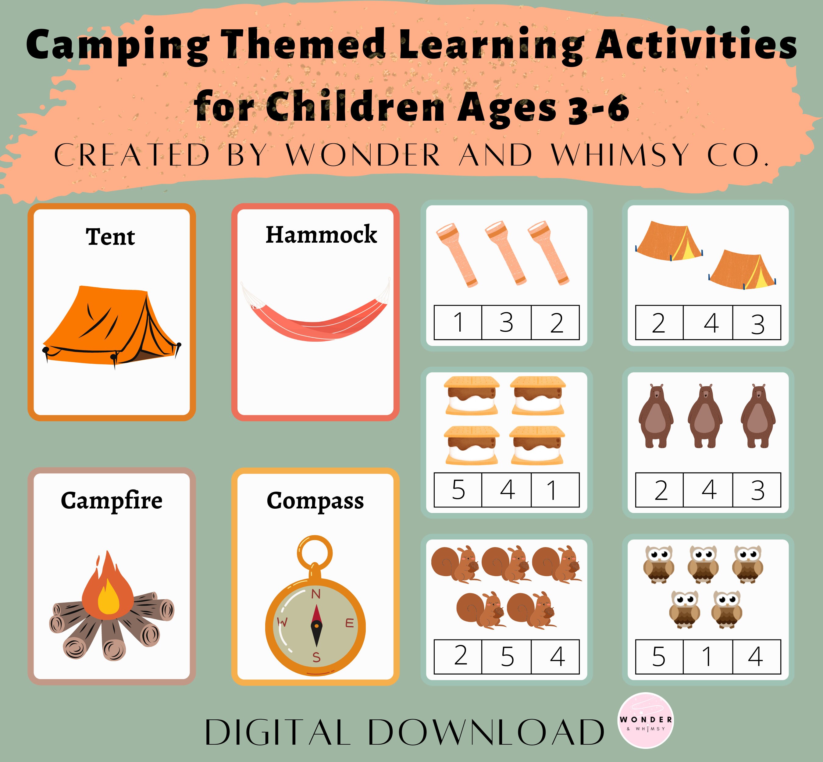 Camping Themed Learning Resources for Kids - Etsy