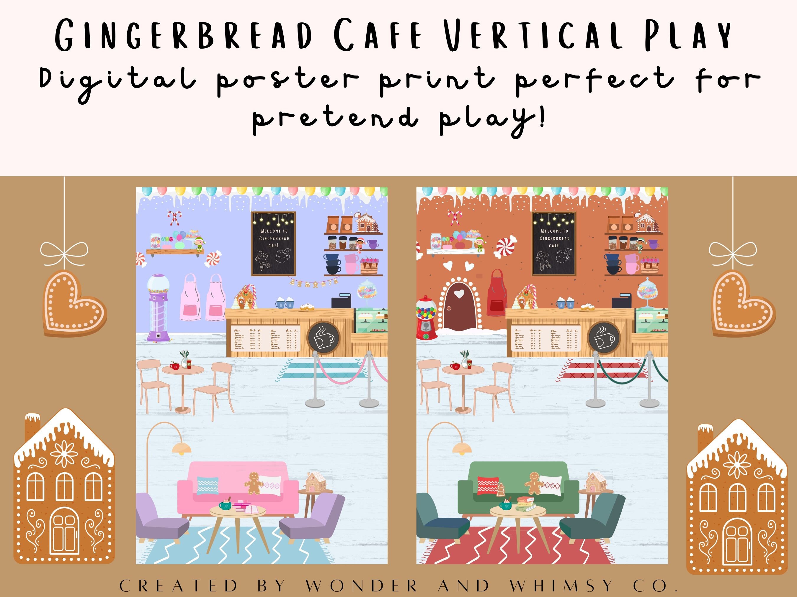 Gingerbread Cafe Digital Poster Print Gingerbread Vertical - Etsy